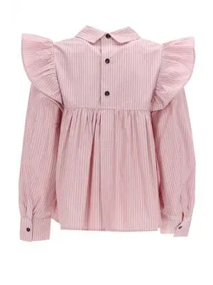 GANNI Shirt With Puffy Straps - Pink