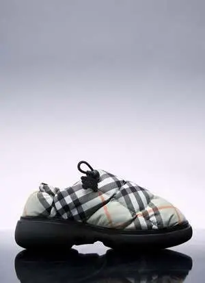 Burberry Check Nylon-blend Pillow Mule