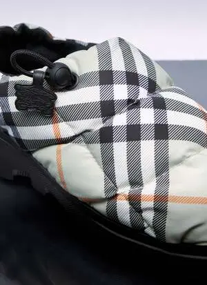 Burberry Check Nylon-blend Pillow Mule