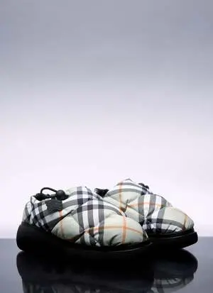 Burberry Check Nylon-blend Pillow Mule