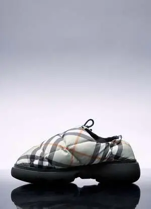 Burberry Check Nylon-blend Pillow Mule