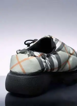 Burberry Check Nylon-blend Pillow Mule