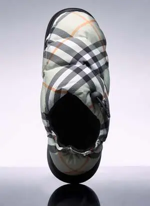 Burberry Check Nylon-blend Pillow Mule