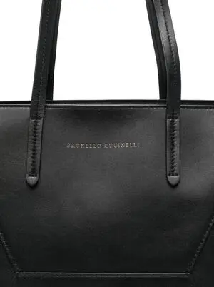Brunello Cucinelli Leather Shopper Bag