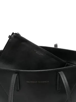Brunello Cucinelli Leather Shopper Bag