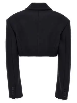 Stella McCartney Wool Cropped Jacket - Black