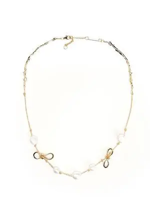 Marni Knotted Pearl Chain Necklace - Gold