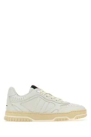 Gucci Leather Re-web Sneakers - White