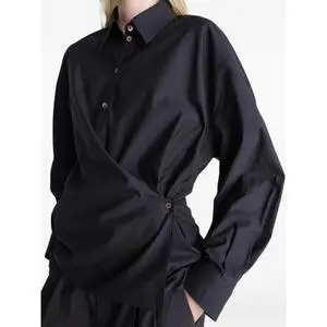 LEMAIRE Twisted Silk-blend Shirt - Black