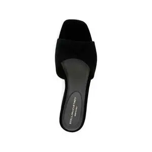 Stella McCartney Velvet Platform Open Toe Slides - Black