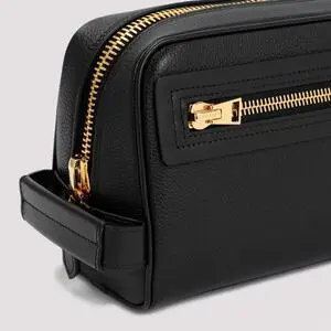 TOM FORD Grained Leather Toiletry Case - Black