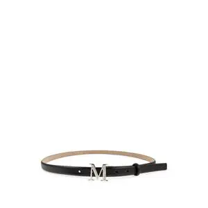 Max Mara Skinny Leather Belt - Black