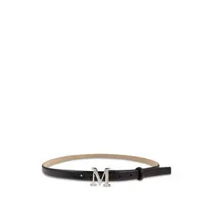 Max Mara Skinny Leather Belt - Black