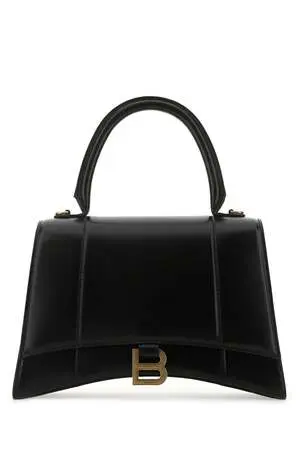 Balenciaga Leather Medium Hourglass Handbag - Black