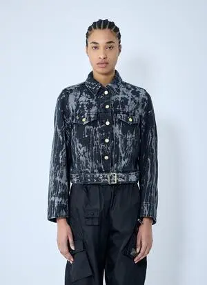 GANNI Heavy Denim Belted Jacket - Blue