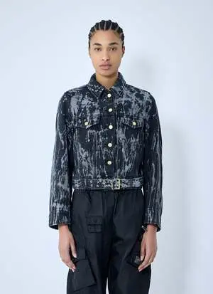 GANNI Heavy Denim Belted Jacket - Blue