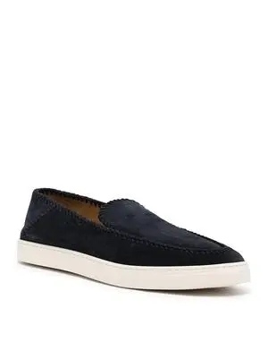Giorgio Armani Galleria 3 Suede Slip-on Shoes - Blue