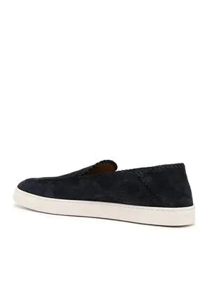 Giorgio Armani Galleria 3 Suede Slip-on Shoes - Blue