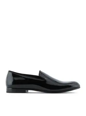 Giorgio Armani Patent Leather Loafers - Black