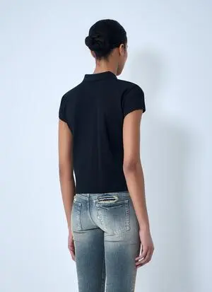 Balenciaga Cropped Logo Polo Shirt