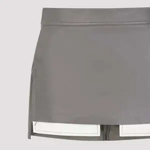 Rick Owens Fog Cutoff Lamb Leather Mini Skirt - Brown