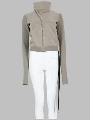 Rick Owens Felpa Mountain Con Zip Asimmetrica - Gray