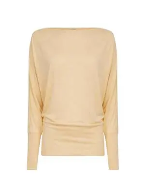 TOTEME Champagne Sheer Crepe Viscose Boatneck Top - Multicolor