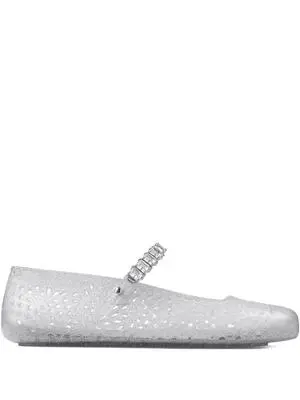 JIMMY CHOO Crystal Ballerina Flats - Silver