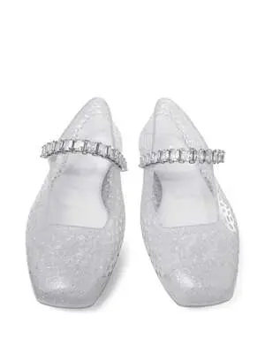 JIMMY CHOO Crystal Ballerina Flats - Silver