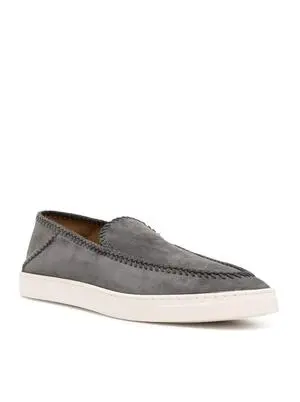 Giorgio Armani Galleria 3 Suede Slip-on Shoes - Gray