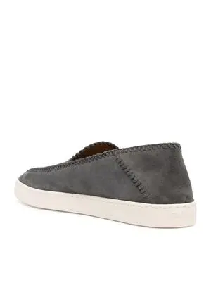 Giorgio Armani Galleria 3 Suede Slip-on Shoes - Gray