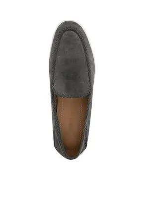 Giorgio Armani Galleria 3 Suede Slip-on Shoes - Gray