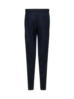 Giorgio Armani Blue Chevron Wool And Cashmere Trousers