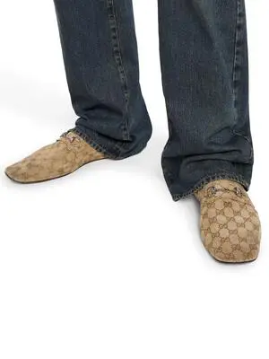 Gucci Lived-effect Moccasin With Horse Clip