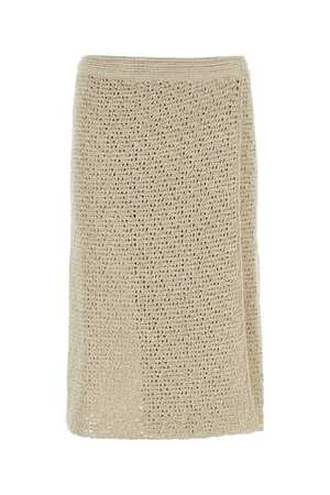 Bottega Veneta Sand Crochet Skirt - Brown