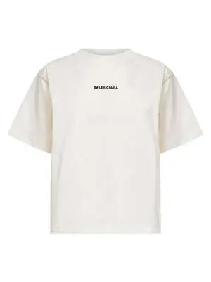 Balenciaga Cream Back T-shirt Medium Fit - Multicolor