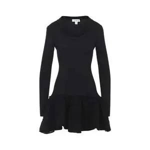 Alaïa Ruffle Mini Dress - Black