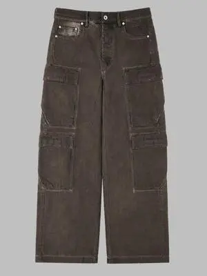 Rick Owens Jeans Cargo In Denim Di Cotone - Gray