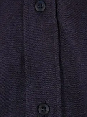 Brunello Cucinelli Herringbone Cotton Blend Shirt