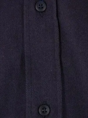 Brunello Cucinelli Herringbone Cotton Blend Shirt - Blue