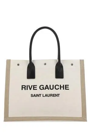 Saint Laurent Sand Canvas Big Rive Gauche Shopping Bag - Brown