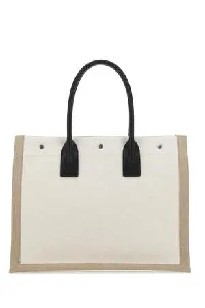 Saint Laurent Sand Canvas Big Rive Gauche Shopping Bag - Brown