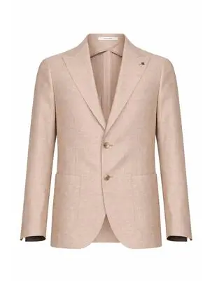 Tagliatore Dove Grey Linen And Cotton Blend Montecarlo Single-breasted Blazer - Multicolor