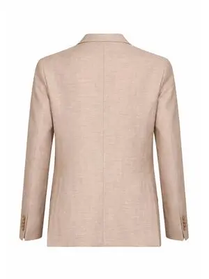 Tagliatore Dove Grey Linen And Cotton Blend Montecarlo Single-breasted Blazer - Multicolor