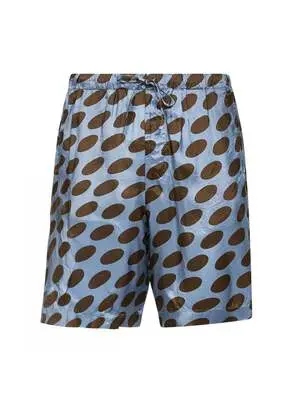 Dries Van Noten Steel Cupro Soft Ellipses-printed Shorts - Multicolor