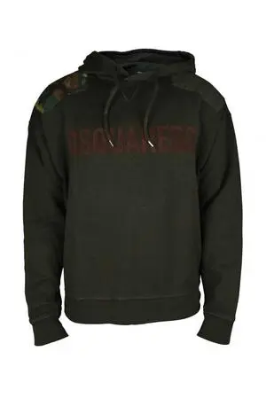 Dsquared2 Cotton Hoodie With Camouflage Patches - Yellow