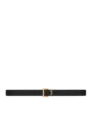 Saint Laurent Cassandre Hammered Leather Belt