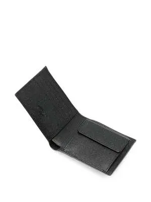 TOD'S Logo Plaque Grained Leather Bi-fold Wallet