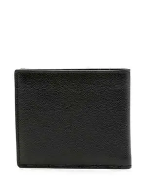 TOD'S Logo Plaque Grained Leather Bi-fold Wallet