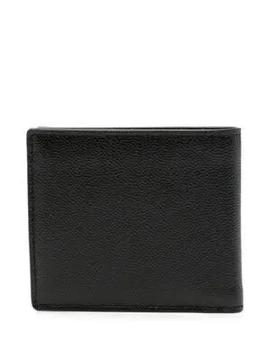 TOD'S Logo Plaque Grained Leather Bi-fold Wallet - Black